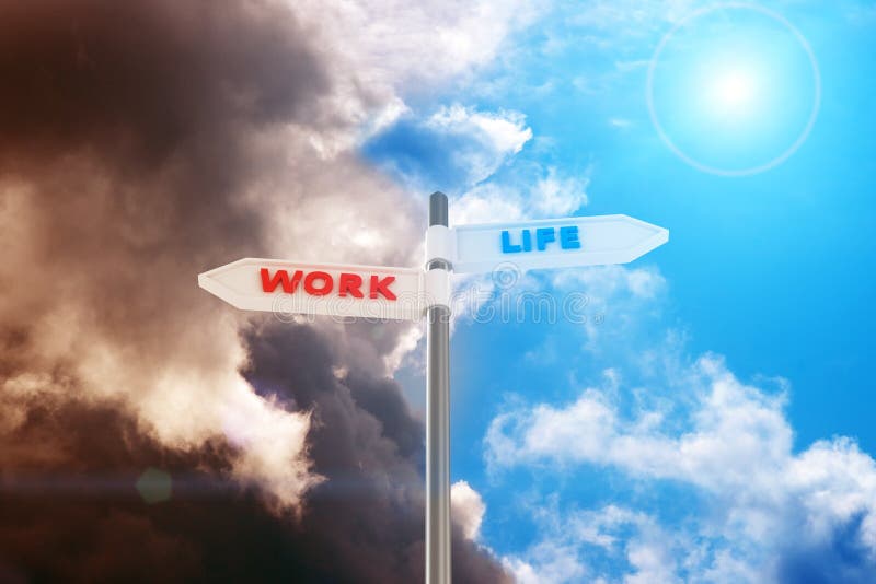 Work Life or Balance Street Signs Stock Illustration - Illustration of ...