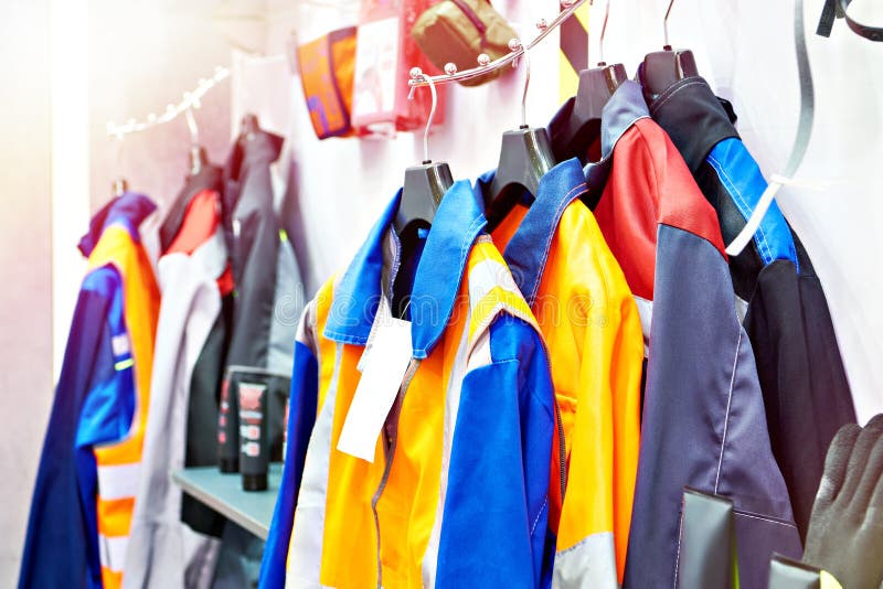 Work Wear for Road Workers in Store Stock Photo - Image of industrial ...
