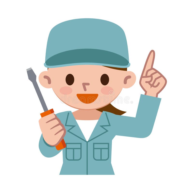 Work Wear Women with a Tool Stock Vector - Illustration of female ...