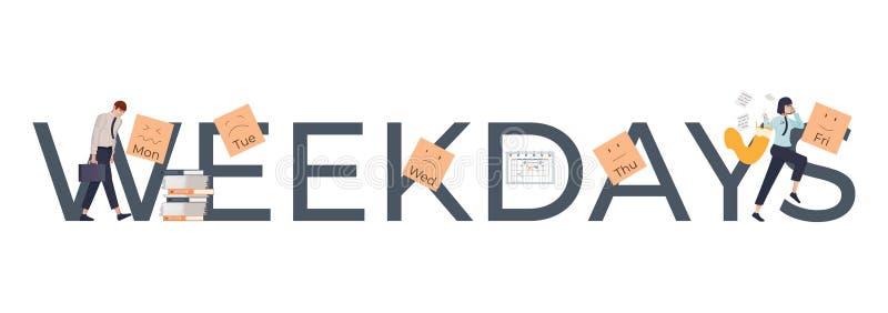 Work Week Flat Text stock vector. Illustration of weekend - 290323132