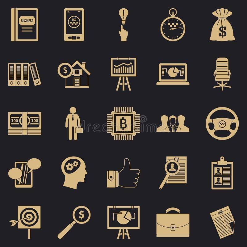 Work Week Icons Set, Simple Style Stock Vector - Illustration of bank ...