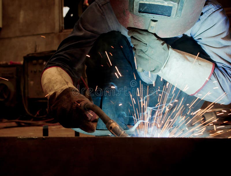 Work a Welding Workers in Factories Stock Image - Image of technology ...