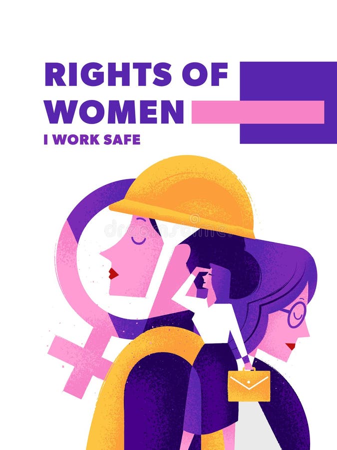 Work Women Poster Illustration for Workers Rights Stock Illustration ...