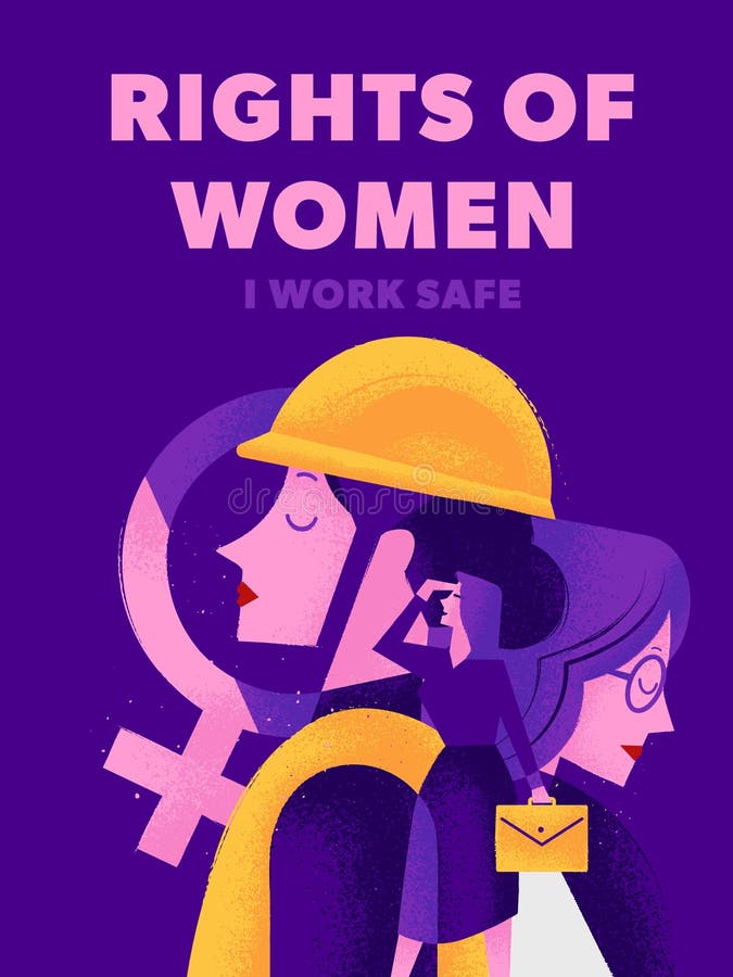 Work Women Poster Illustration for Workers Rights Stock Vector ...