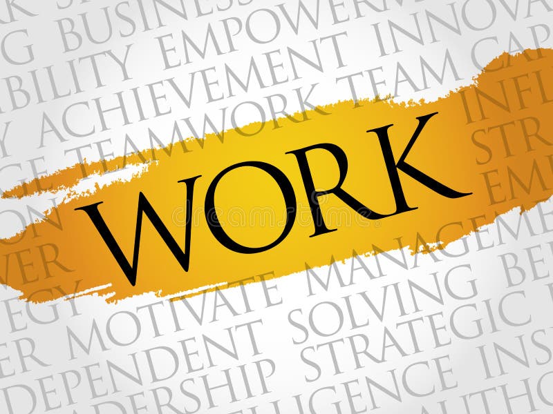 Work word cloud stock illustration. Illustration of destination - 201972582