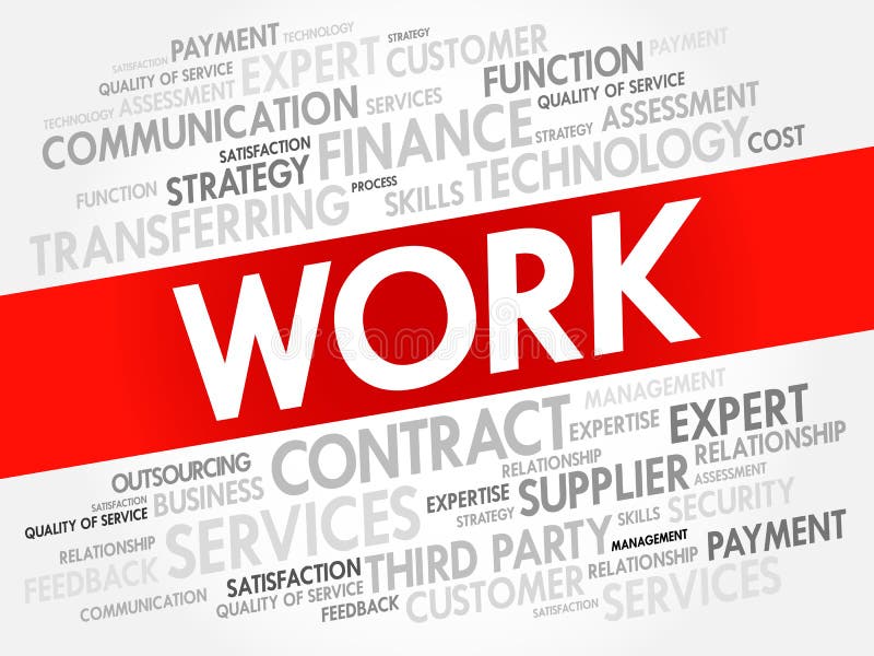 WORK word cloud collage stock illustration. Illustration of management ...