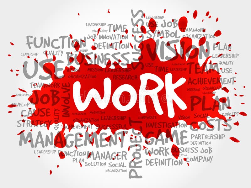 WORK word cloud collage stock illustration. Illustration of attitude ...