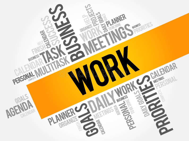 WORK word cloud collage stock illustration. Illustration of cooperation ...