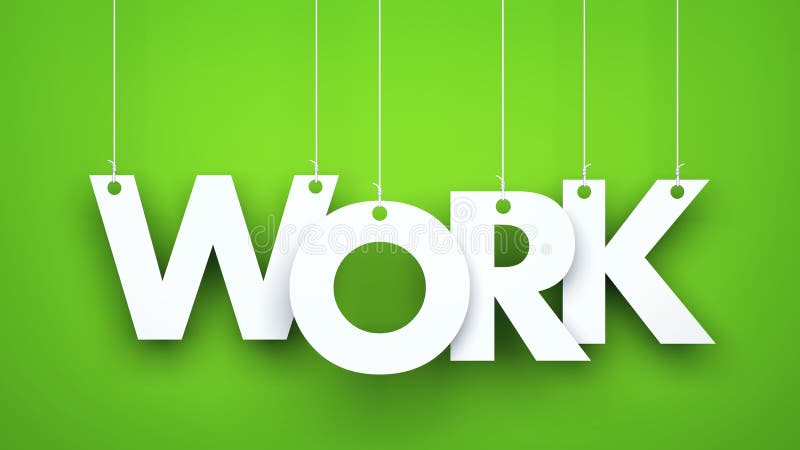 Work - Word Hanging on the Ropes Stock Illustration - Illustration of ...
