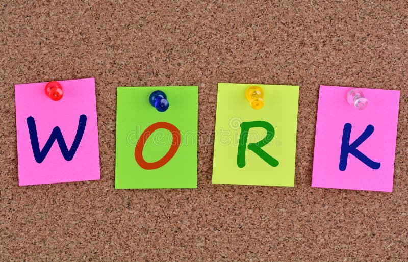 Work word on notes stock image. Image of successful, message - 86320833