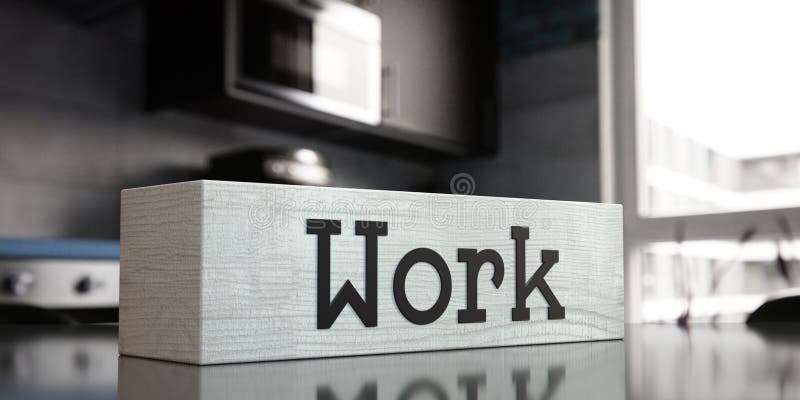 Work - Word on Wooden Block Stock Illustration - Illustration of word ...