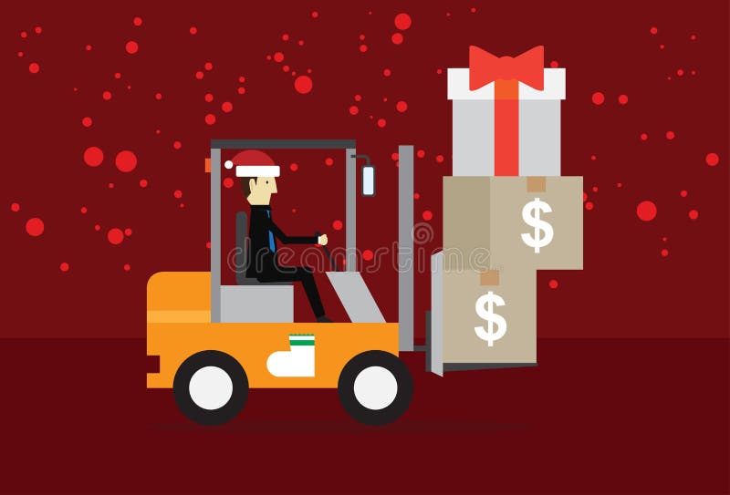 Work Workers Send Gifts on Christmas Day Stock Vector - Illustration of ...