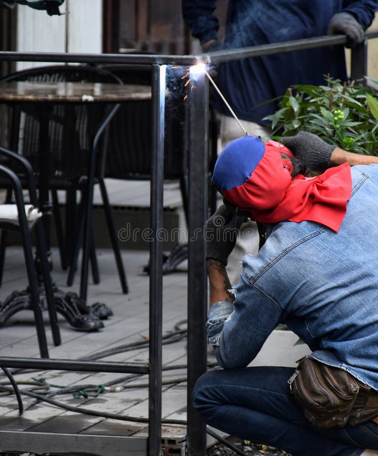 Welder stock photo. Image of work, lightning, welder - 99807808
