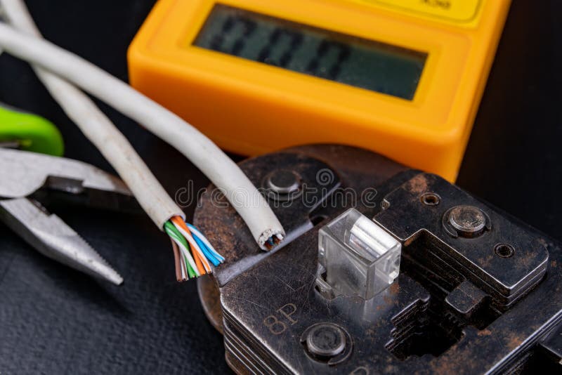 Old Computer Cables Used To Connect Peripheral Devices. Plugs and ...