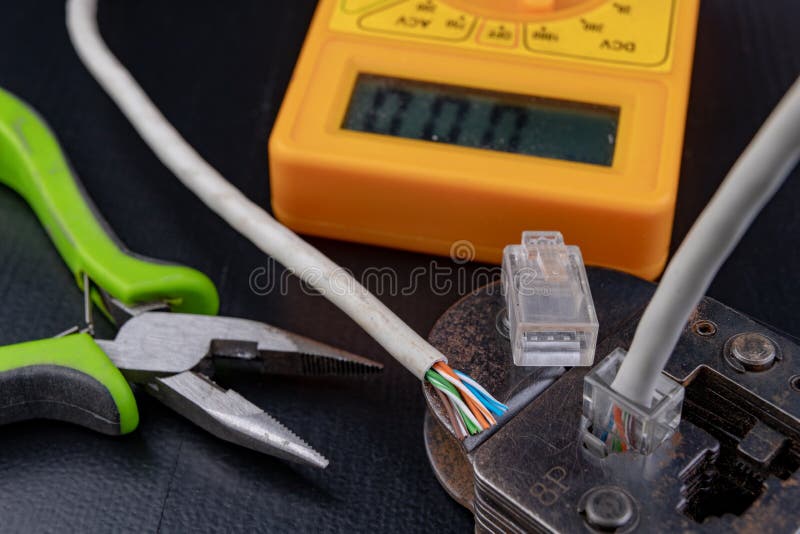 Old Computer Cables Used To Connect Peripheral Devices. Plugs and ...