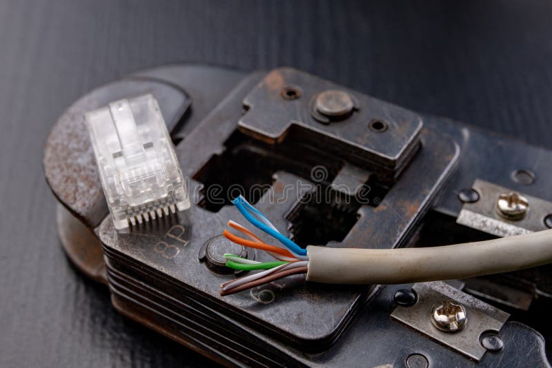 Work in a Workshop on Connections Used in Electronics. Computer Cables ...