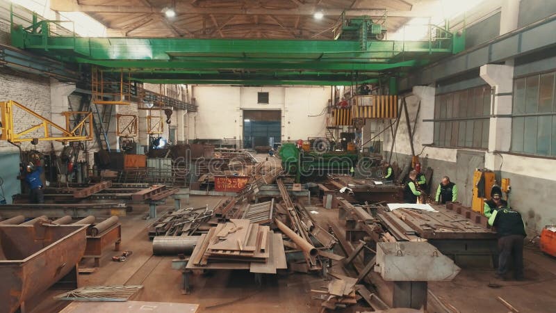 Work in the Workshop for the Production of Metal Structures. Inside the ...