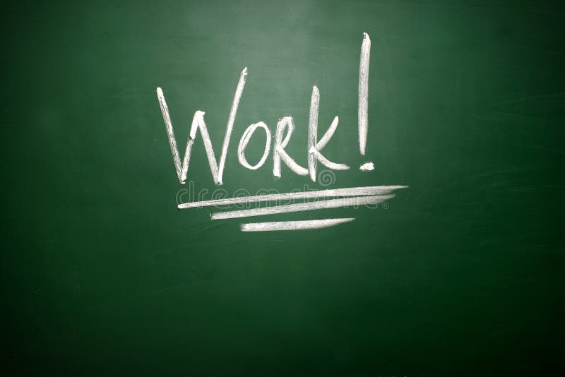 Work Writing, Written with Chalk Stock Image - Image of pink ...