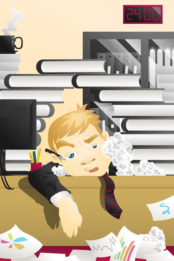 Workaholic stock vector. Illustration of feebly, exhausted - 23748304