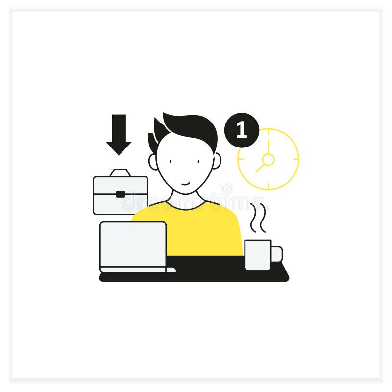 Workaholic flat icon stock vector. Illustration of corporate - 215167003