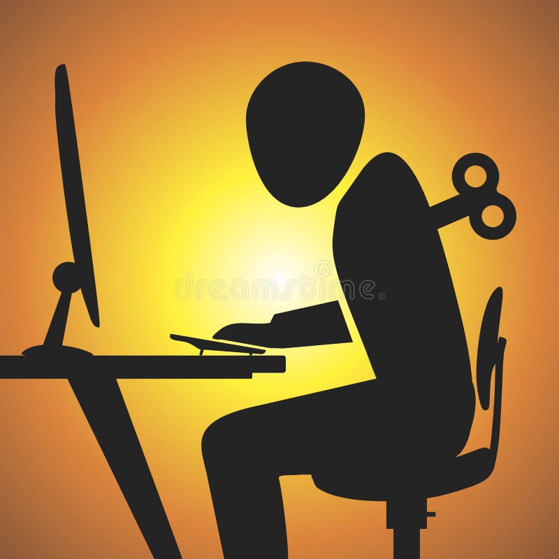 Workaholic stock vector. Illustration of business, monitor - 53492298