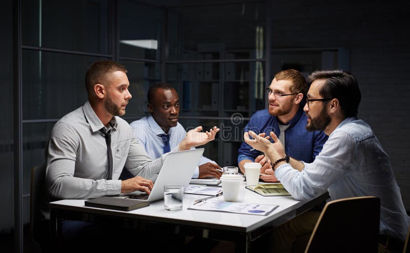 Workaholics in office stock image. Image of team, consulting - 75534467
