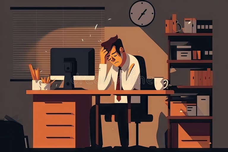 Office Workaholism Stock Illustrations – 252 Office Workaholism Stock ...