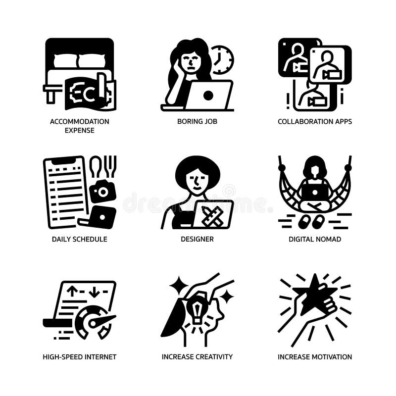 Workation Icons Stock Illustrations – 37 Workation Icons Stock ...