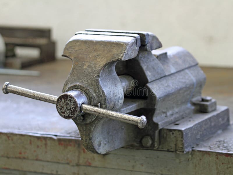 Workbench of a Blacksmith in a Mechanical Workshop Stock Image - Image ...