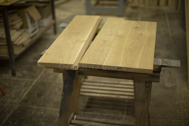 Workbench for Boards. Table in Carpentry Workshop Stock Image - Image ...