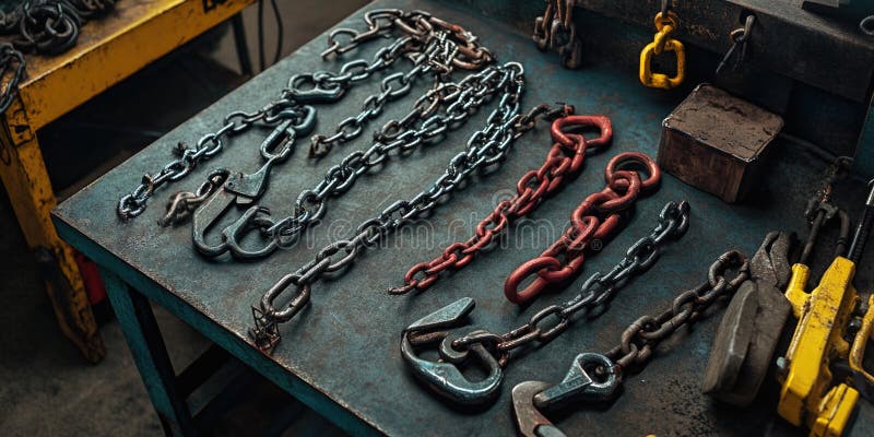 Workbench with Chains stock photo. Image of machinery - 379027378