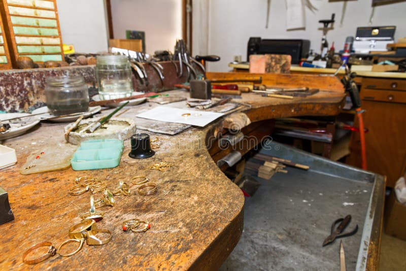 Workplace goldsmith stock photo. Image of wood, work - 30217260