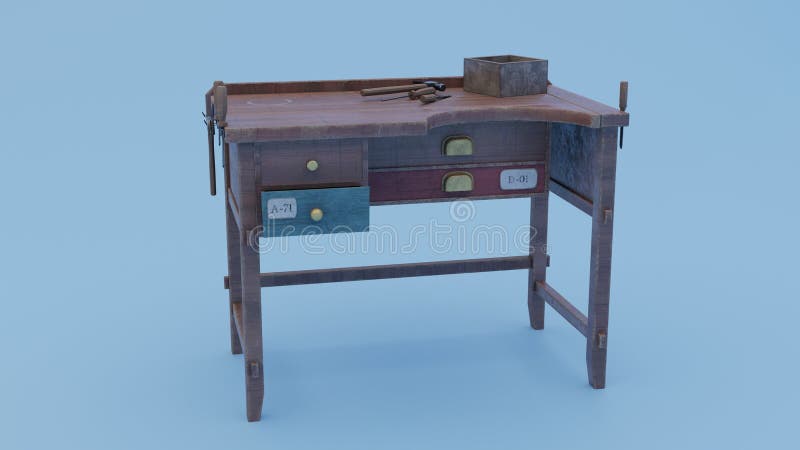 Workbench with Hammer and Screwdriver Stock Image - Image of wood, work ...