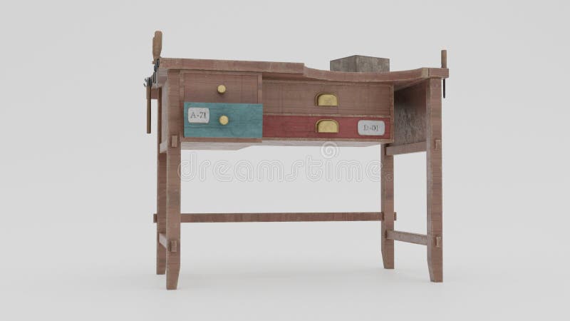 Workbench with Hammer and Screwdriver Stock Image - Image of wood ...