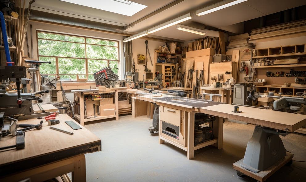 A Well-Organized Workbench with an Array of Essential Tools Stock ...