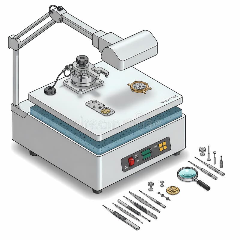 Workbench for Precision Watch Repair Stock Illustration - Illustration ...