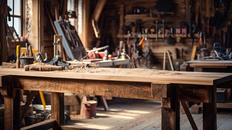 Workbench Rustic Wood Table Stock Illustration - Illustration of ...