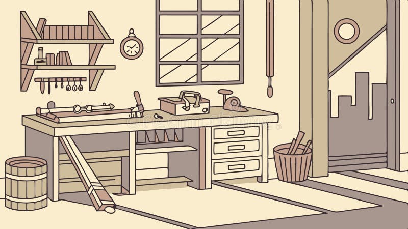 Workbench with Tools, Depicting Craftsmanship and Workshop Interior ...