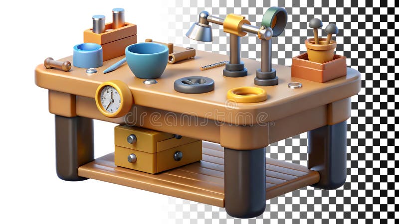 Workbench Tools Workshop Equipment and Carpentry Station Png Transparent Image Generative AI ...