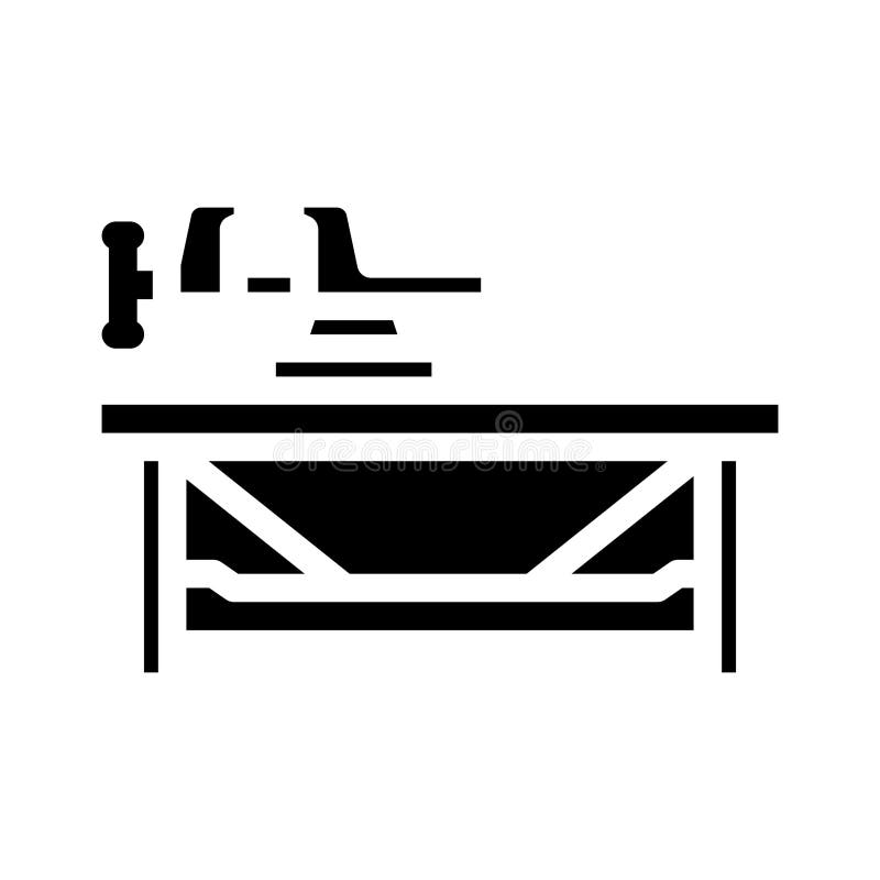 Workbench Vice Clamp Garage Glyph Icon Vector Illustration Stock ...