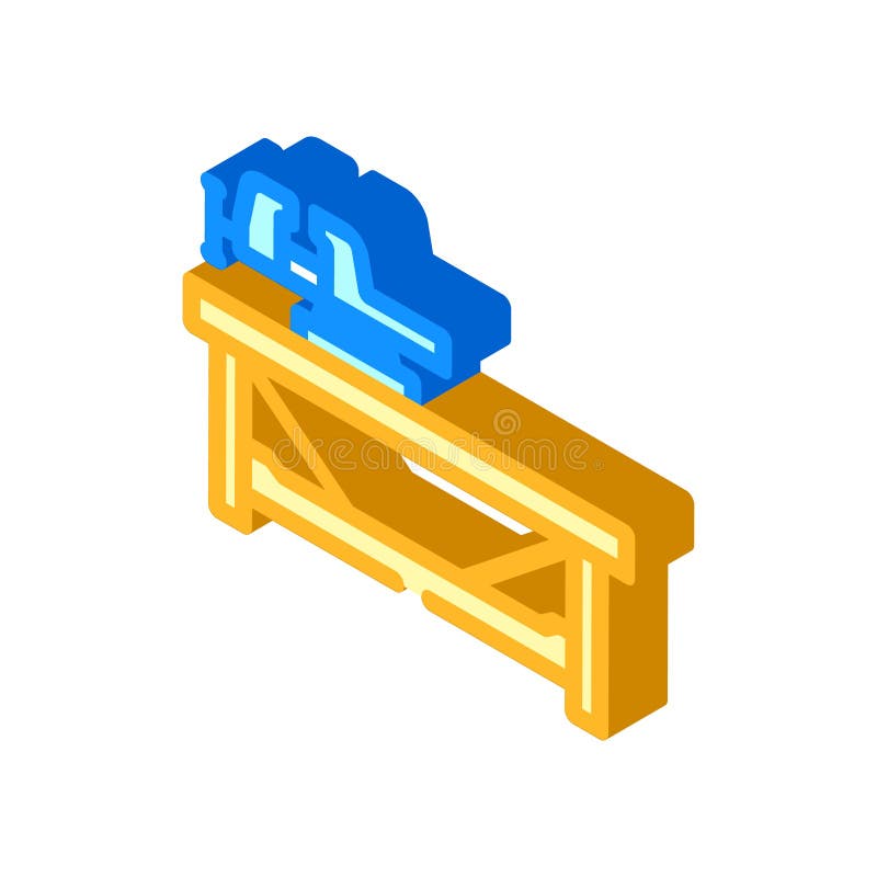 Workbench Vice Clamp Garage Isometric Icon Vector Illustration Stock ...