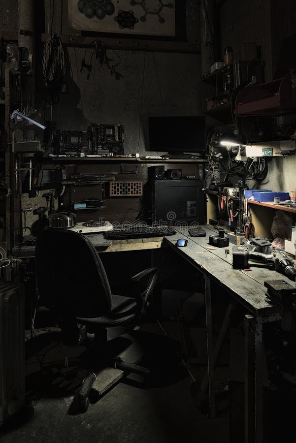 Workbench for Work and Repairman Locksmith Tools in Garage Stock Image ...