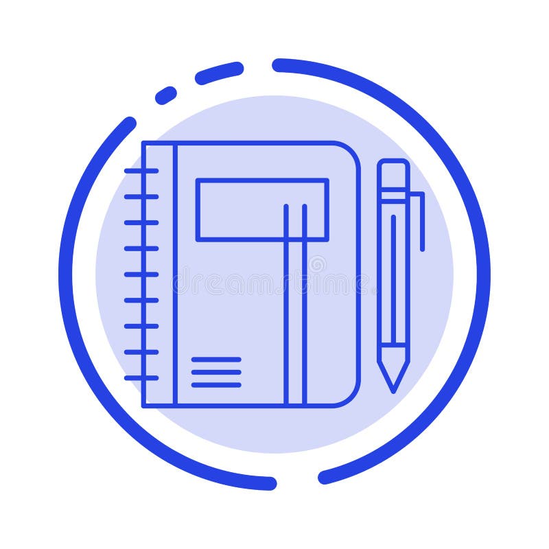 Workbook, Business, Note, Notepad, Pad, Pen, Sketch Blue Dotted Line ...