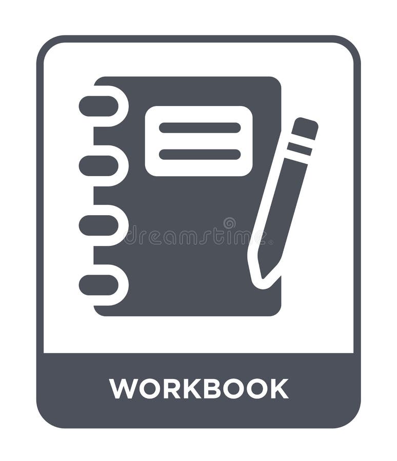 Workbook Icon in Trendy Design Style. Workbook Icon Isolated on White ...