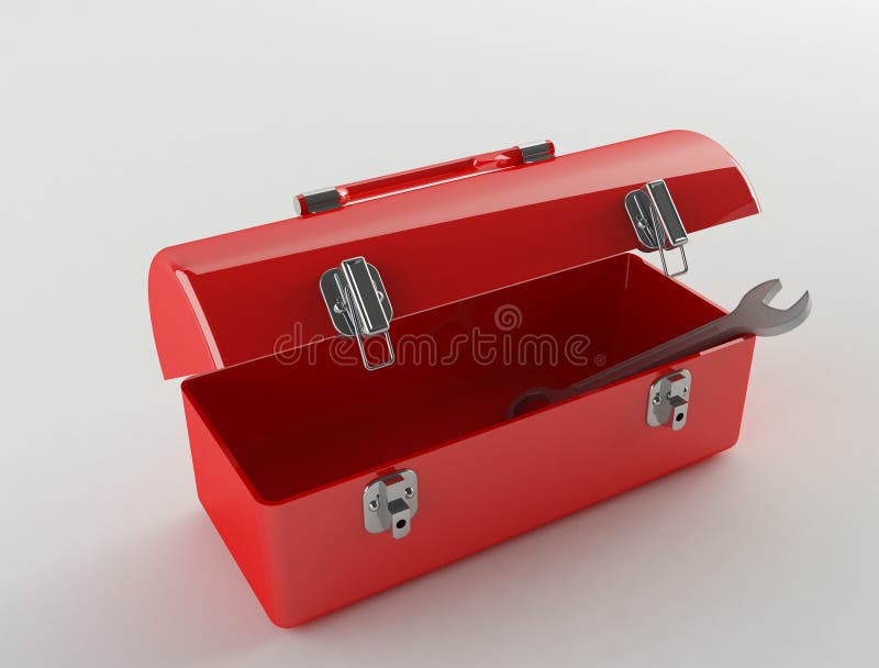 Big Red Toolbox stock illustration. Illustration of construction - 6415661