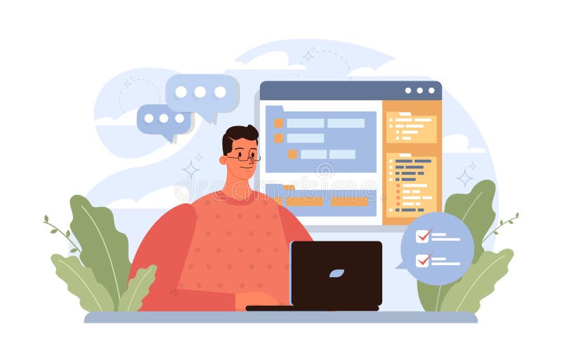 Workcation. Chatacter Working Away from the Office Stock Vector ...