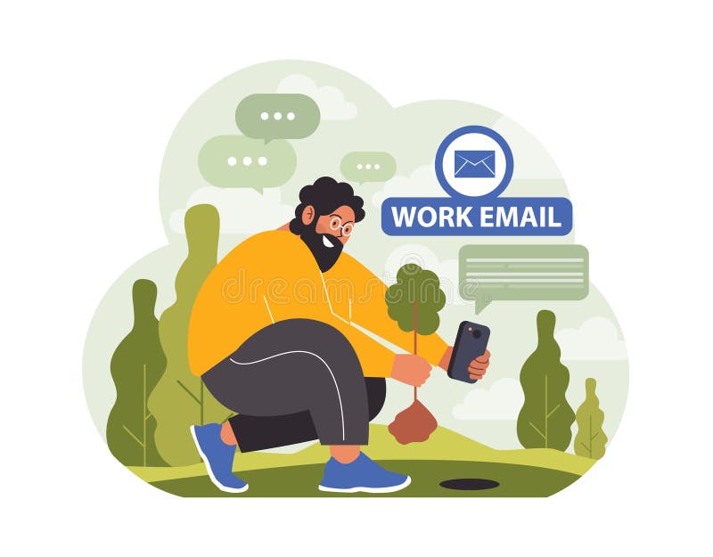 Workcation. Chatacter Working Away from the Office Stock Vector ...