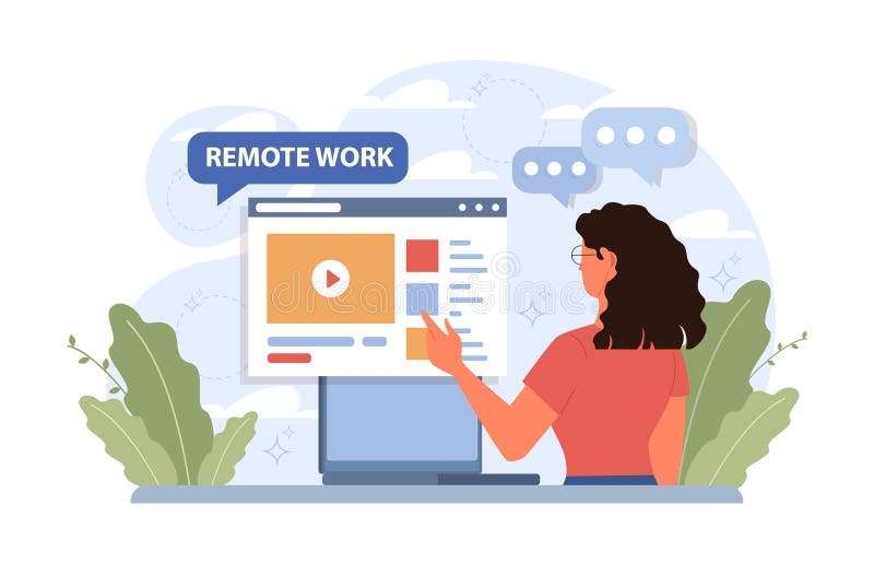 Workcation. Chatacter Working Away from the Office Stock Vector ...