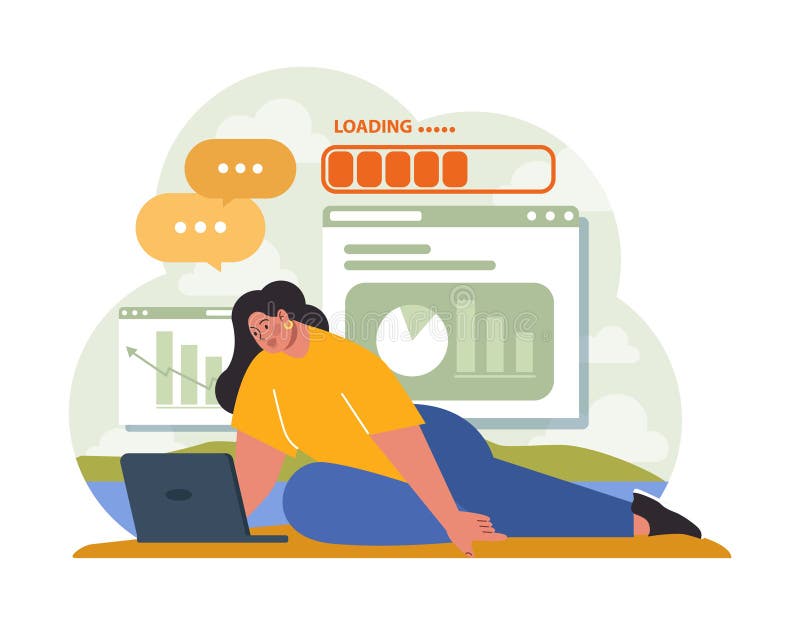 Workcation. Chatacter Working Away from the Office Stock Vector ...