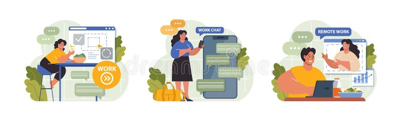 Workcation. Chatacter Working Away from the Office Stock Vector ...